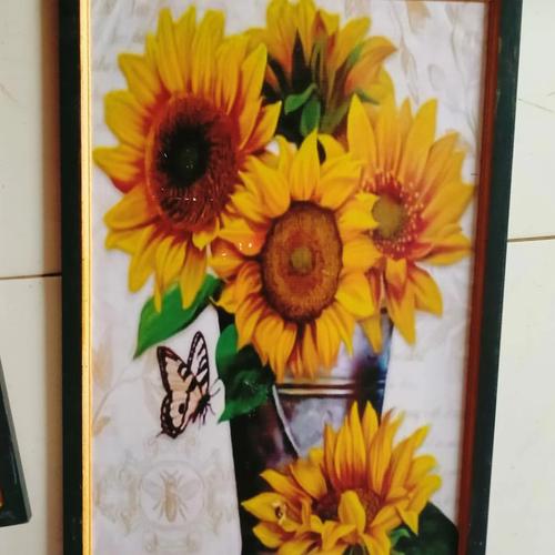 Jual lukisan cetak bunga matahari hias plus bingkai ukuran 65×45 ...