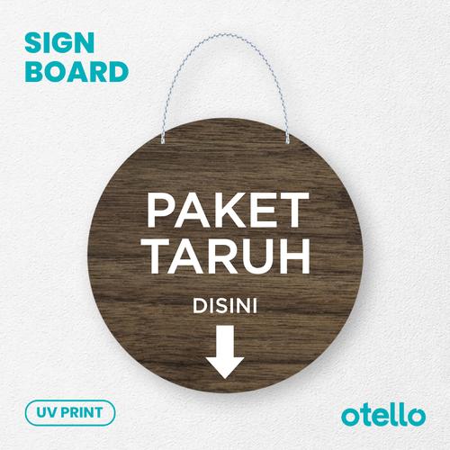 Jual Signage Paket Taruh Disini Sign Board Kayu Petunjuk Kurir Gantung ...