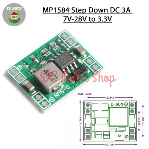 Jual MP1584 SMALL FIXED OUTPUT STEP DOWN DC 3A 7V-28V TO 3.3V MODULE Buck - Jakarta Pusat - DC ...