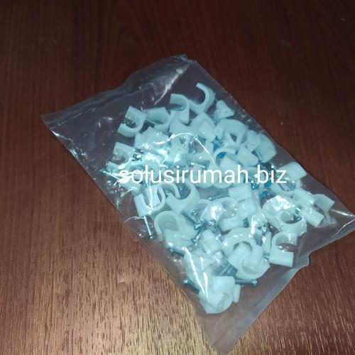 Jual KLEM KABEL 10MM PLASTIK PACK 50PCS 10 MM CLAMP KLIP CABLE PAKU ...