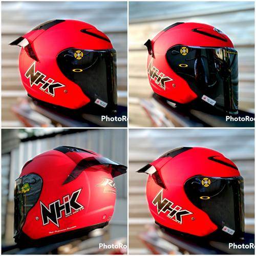 Jual HELM NHK HALFFACE R6 PAKET GANTENG VENOM VISOR WITH SPOILER ...
