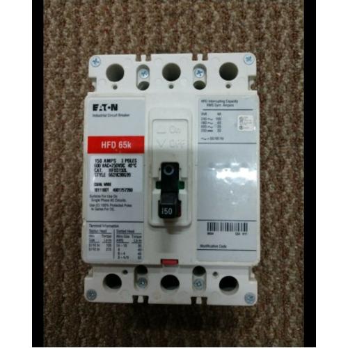 Jual MCCB 3P 150A 65KA 600VAC/250VDC-HFD3150L-HFD3150L-EATON - Kab ...