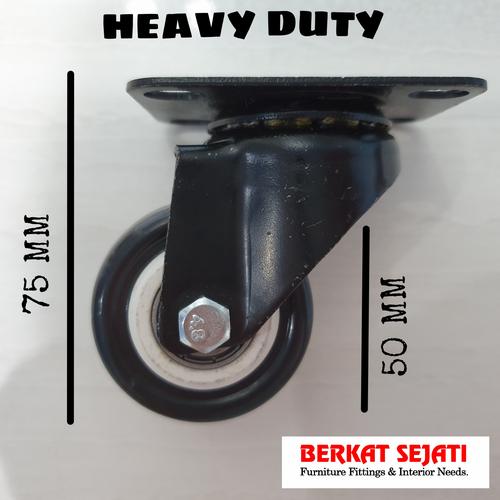 Jual Roda HEAVY DUTY PU Hard Rubber Caster Trolley Troli Etalase 2 ...