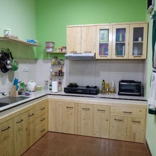 Jual kitchen set minimalis kayu jati Belanda finising Gloss mengkilap ...