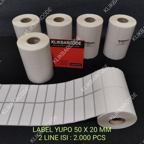 Jual Label Yupo/Vinyl 50x20mm 2Line 2000p Gap3mm Core 1" Perforasi ...
