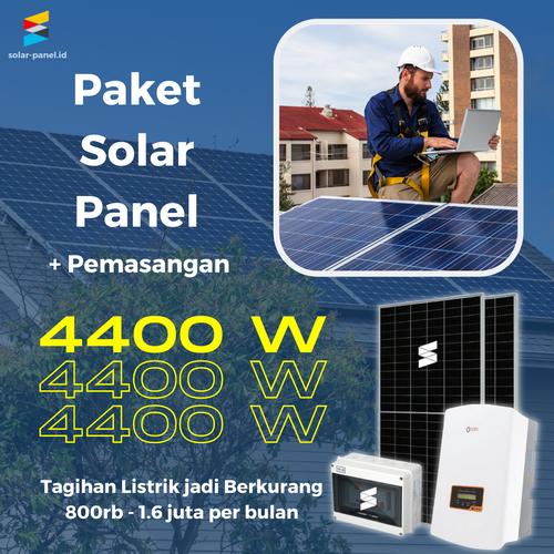 Jual Paket PLTS 4400 W Solar Panel PV 4,4 KWp VA Wp Tenaga Surya ...