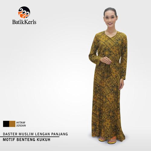 Jual Batik Keris Daster Muslim Motif Benteng Kukuh - S, Hitam Sogan ...