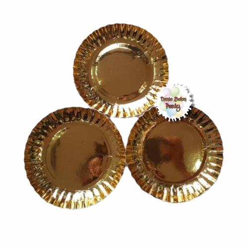 Jual Piring Kue Kertas / Paper Plate / Piring Ultah Kertas Gold - Jakarta Barat - Dunia balon ...