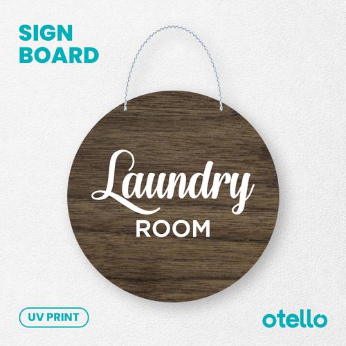 Jual Laundry Room Signage Kayu Wooden Papan Nama Ruangan Gantung Sign ...