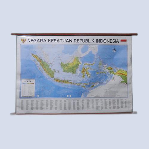 Jual Peta Indonesia Bingkai Kayu Lapis Kain Besar - Kota Bandung - KOTA ...