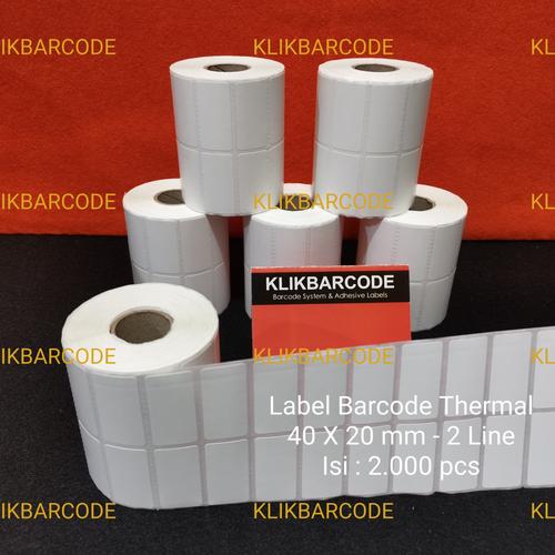 Jual LABEL BARCODE DIRECT THERMAL 40 X 20 MM - 4 X 2 CM - 2 BARIS - 2. ...