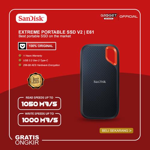 Jual Sandisk Extreme Portable Ssd 500GB 1TB 2TB USB Type C 1050mb/s - E61 - 2TB - Jakarta ...