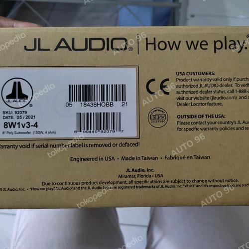 Jual subwoofer jl audio 8 inch - Kab. Sleman - AUTO 96 | Tokopedia