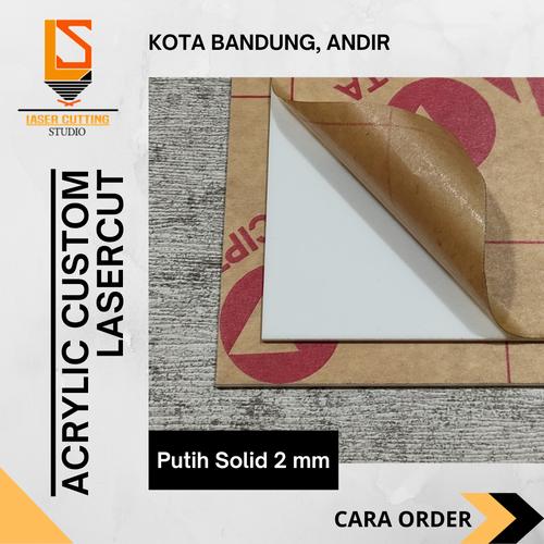 Jual Akrilik / Acrylic Lembaran Custom Putih Solid/Kapur 2 mm Laser Cutting - Kota Bandung ...