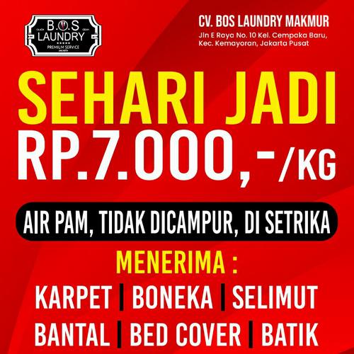 Jual PROMO LAUNDRY - Jakarta Pusat - B.O.S LAUNDRY | Tokopedia
