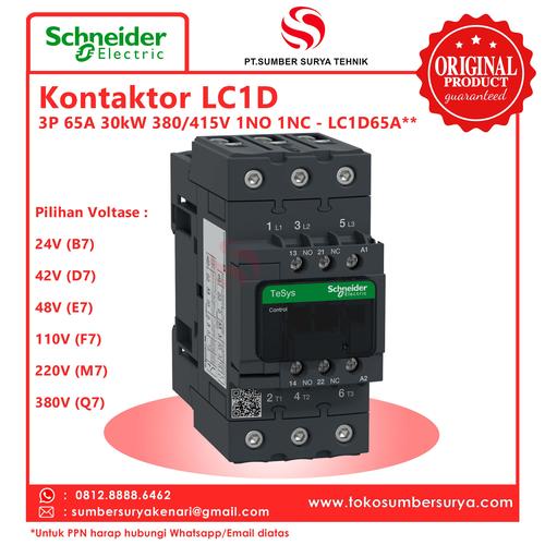 Jual Kontaktor LC1D65A 3P 65A 30kW 1NO 1NC Koil AC Schneider - Jakarta ...