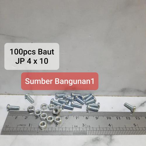 Jual Baut JP 4 x 10 kepala bulat obeng 4mm putih 1cm kunci ring 7 mur m4x10 - Kab. Bekasi ...