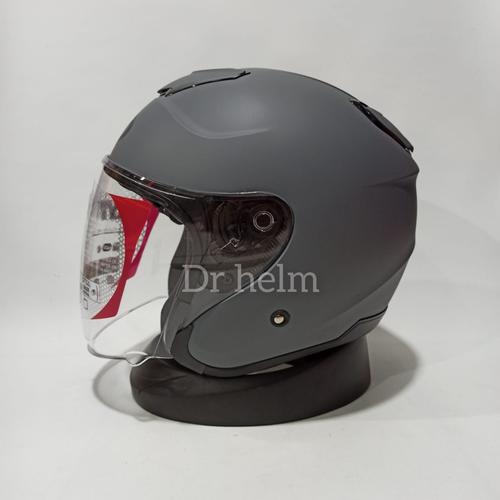 Jual HELM KYT KYOTO R SOLID MATT GORILLA GREY ABU DOFF Half Face - M ...