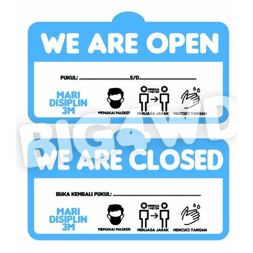 Jual PAPAN SIGN OPEN CLOSE BUKA TUTUP TOKO KANTOR DISIPLIN 3M NEW ...