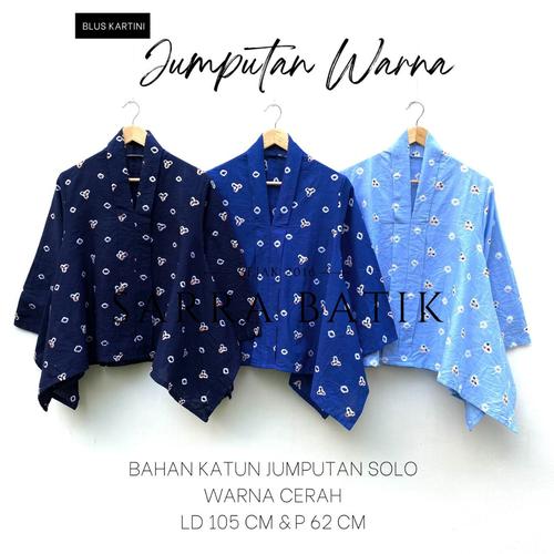 Jual PREMIUM Blouse Jumputan Batik Kain Katun Wanita Formal Cantik ...