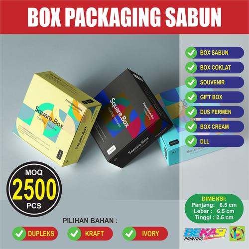 Jual 6.5x6.5x2.5 cm Dus Packaging Lilin POmade Kemasan Box Kotak Sabun ...