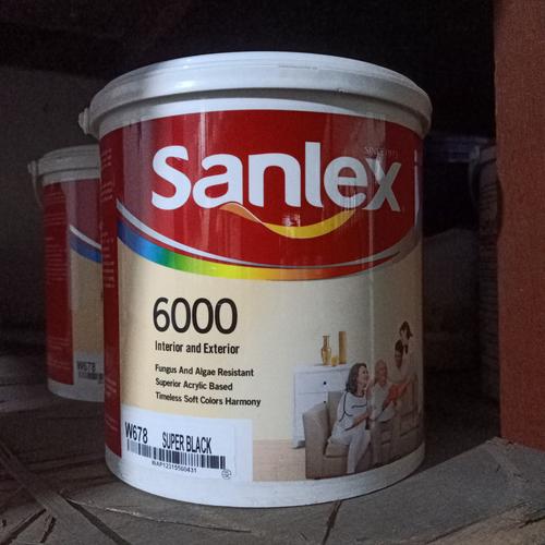 Jual Cat tembok Hitam (W678 Super Black) Sanlex 6000 kemasan 5 kg ...