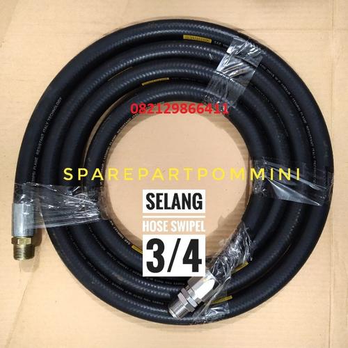 Promo Selang Hitam Pom Mini Panjang 5 Meter Kawat Baja Hose Swivel 3/4 ...