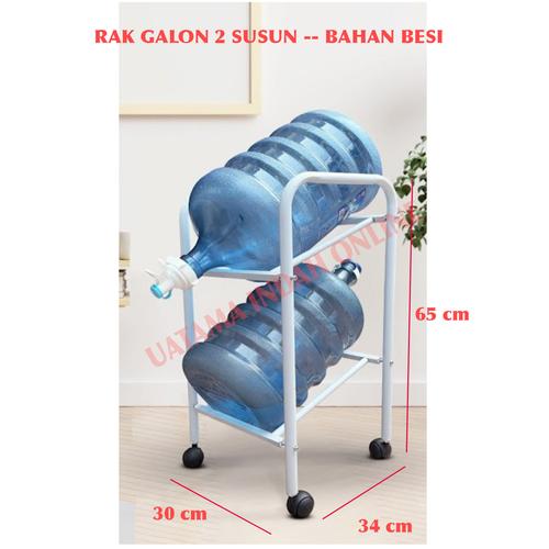 Jual Rak Galon 2 Tingkat Besi Penyimpanan Galon + RODA - Jakarta Barat ...