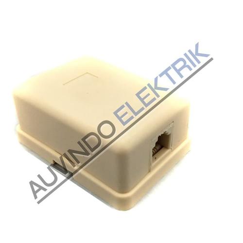 Jual TERMINAL TELEPON RJ11 ROSET 1 LUBANG HOLE CREAM 4 Pin RJ 11 LINE ...