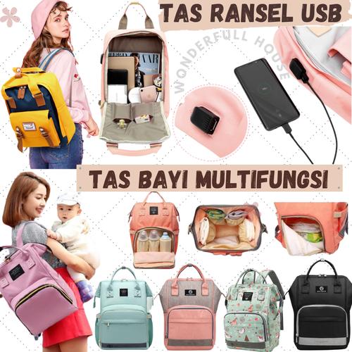 Promo Tas Bayi Multifungsi Tas Ransel USB Tas Popok Backpack Mommy Bag ...