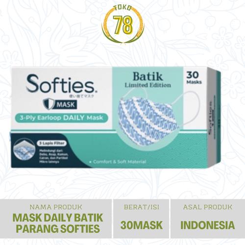 Jual Softies Daily Mask Earloop Batik Parang isi 30 - Masker Sofites ...