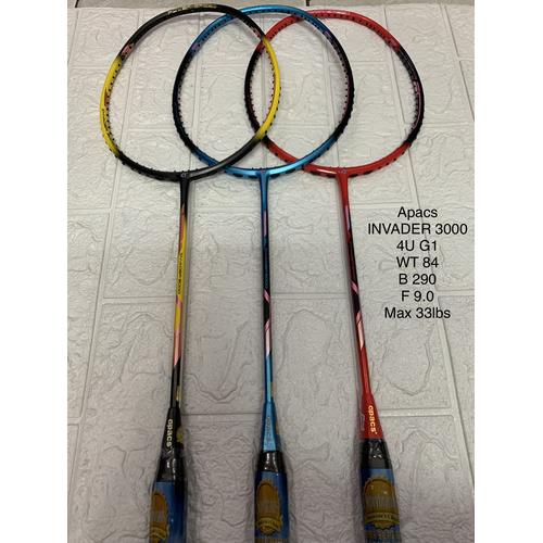 Jual Raket Badminton APACS NEW INVADER 3000 KUAT 33 lbs ORIGINAL - Red ...