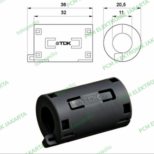 Jual ferrite ferit ferrit magnet tdk 11mm kabel busi coil zcat2035 1130 ...