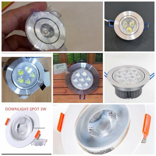 Jual downlight led panel 1w 3w 5w 7w 12w lampu lemari plafon gypsum ...