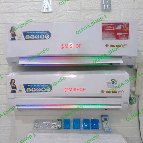 Jual kipas Angin model AC Ukuran 2pk Remot Led Rainbow Mesin Original ...