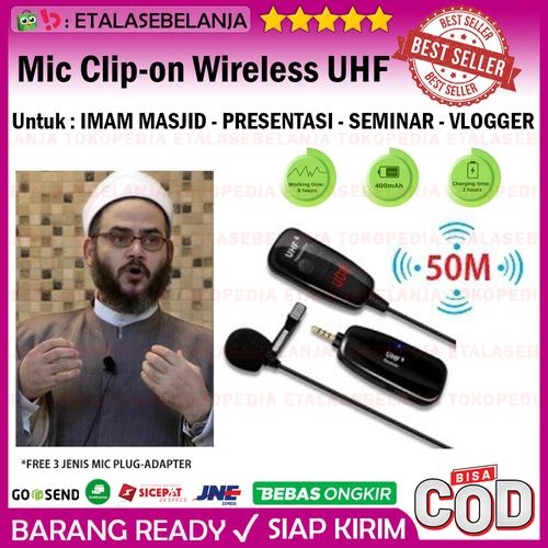 Jual CLIP ON WIRELESS MICROPHONE MIC MIKROPON JEPIT UHF - PROMICK WL ...