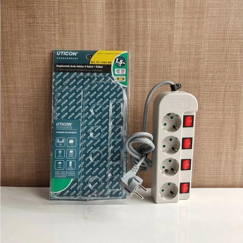 Jual Stop Kontak 4 Lubang Uticon ST 1482 SW Kabel 1,5 Meter - Kota ...