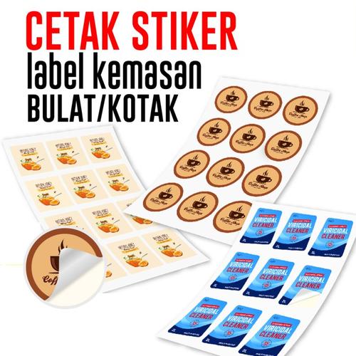 Jual Cetak Sticker Label Makanan Minuman Kemasan Bulat/Kotak 3x3 cm ...