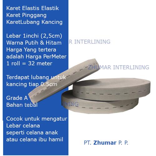 Jual Karet Celana ElastiK Pinggang Elastis Lubang kancing Lebar 2,5 CM ...
