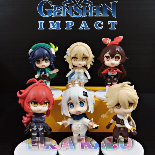 Jual Figure Genshin Impact Set 6 Aether Paimon Diluc Venti Amber Lumine ...