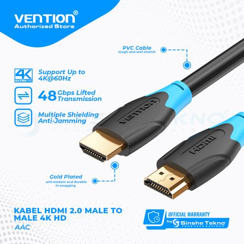 Jual Vention [AACBJ 5M] Kabel HDMI 3D v2.0 4K UHD High Speed Quality - Jakarta Barat - Vention ...