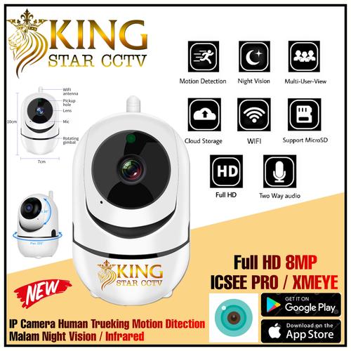 Jual IP CAMERA CCTV WIRELESS IP CAMERA HUMAN TRACKING 8MP Full HD 1080P ...