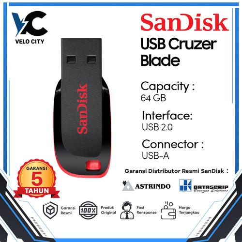 Promo Flashdisk SanDisk Cruzer Blade 64GB CZ50-FD SanDisk Original ...