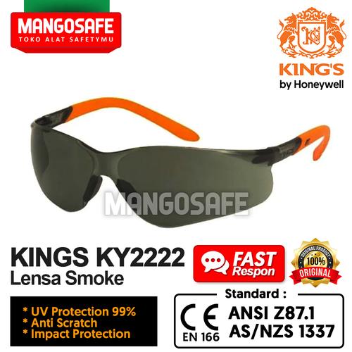 Jual Kings KY2222 Safety Glass Kacamata Kerja Proyek Hitam Smoke Ori ...