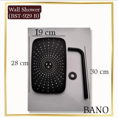 Jual Wall Shower Hitam Bano + Pipa / Head Shower Tanam Dinding ...