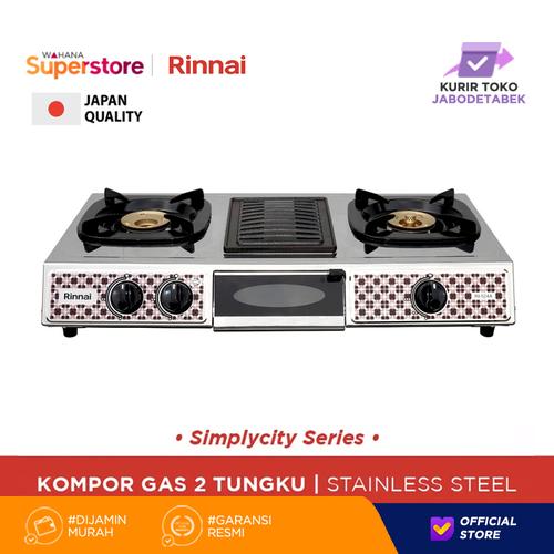 Promo RINNAI Kompor Gas 2 Tungku Stainless Steel - RI524A | RI-524A ...