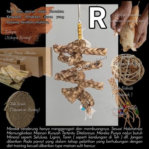 Jual GIGITAN MAINAN KUNYAH BURUNG PARROT TALI SERAT KAYU HAMSTER ALAMI ...