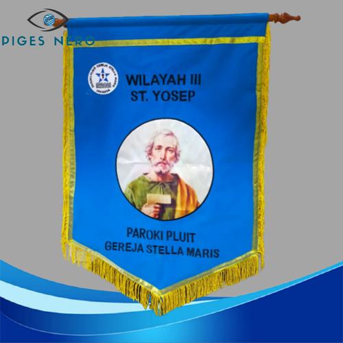 Jual Custom Pennant Flag ,/ Vandel Besar 60 cm x 90 cm Bordir + Palang ...