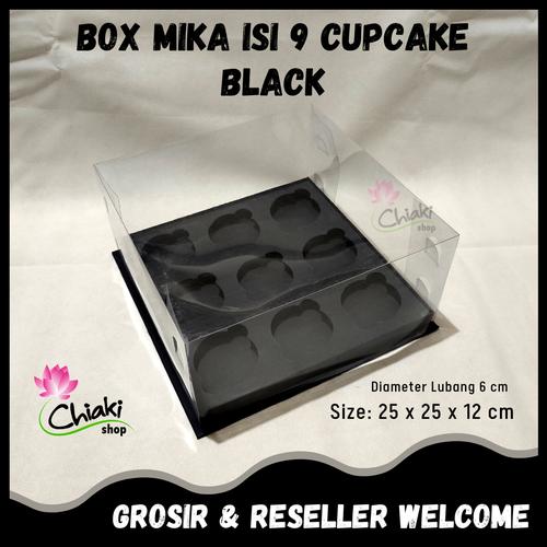 Promo Box Mika Cupcake isi 9 HIJAU 25x25x12 Kotak Mika Donat Dus Kue ...