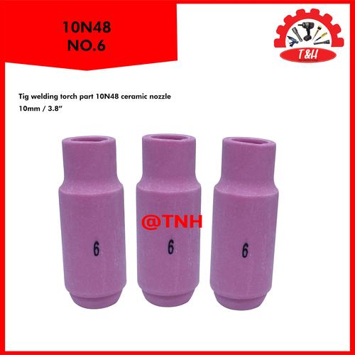 Jual 10N48 No. 6 For Tig Torch Gas Lens Alumina Ceramic Nozzle 3/8 ...